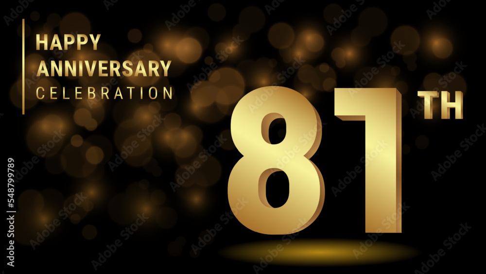 81th Anniversary 3d Template Design With Gold Color For Celebration