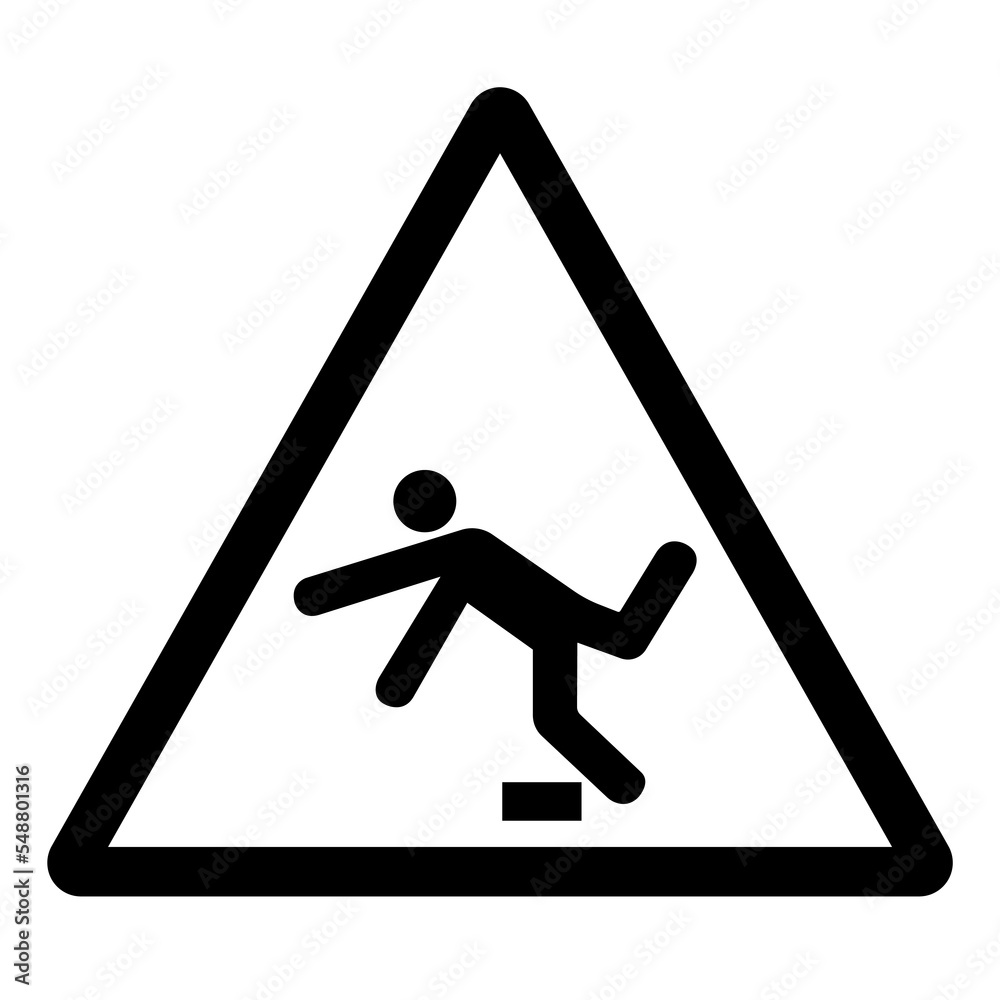 Warning Tripping Hazard Symbol Sign ,Vector Illustration, Isolate On ...