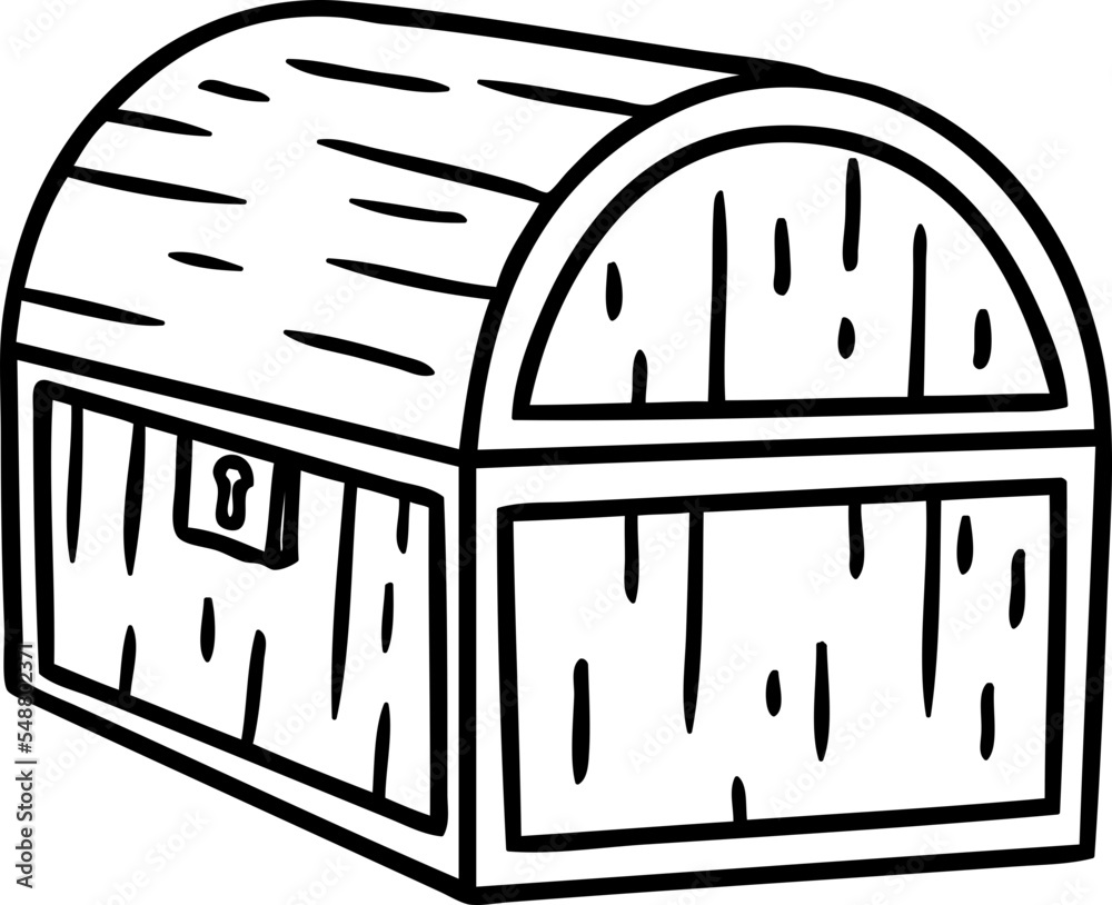 outline of a treasure chest Stock Vector | Adobe Stock