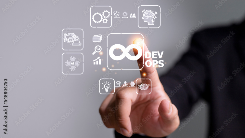Foto de DevOps concept, software development and IT operations, agile ...