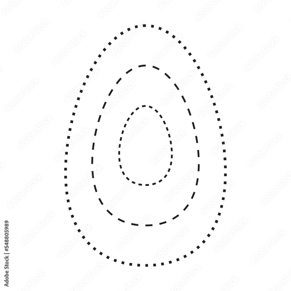 Tracing oval shape symbol, dashed and dotted broken line element for ...