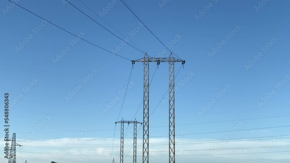 High voltage towers for electricity transmission to Ukrainian cities ...