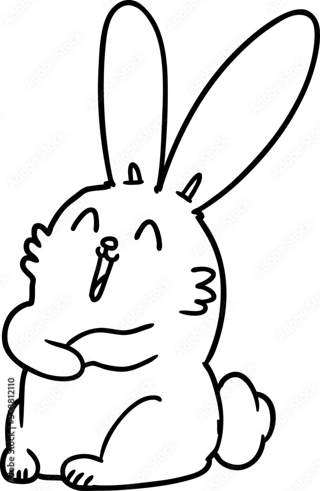 cartoon laughing bunny rabbit Stock Vector | Adobe Stock