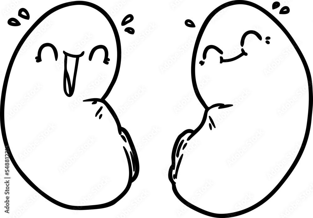 cartoon happy kidneys Stock Vector | Adobe Stock