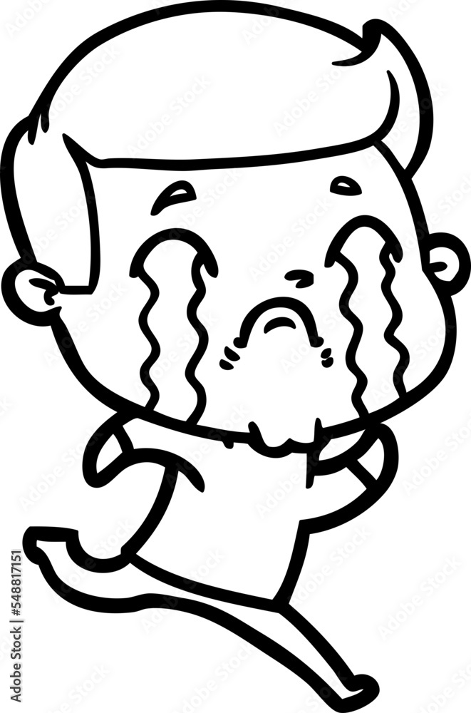 cartoon man crying Stock Vector | Adobe Stock