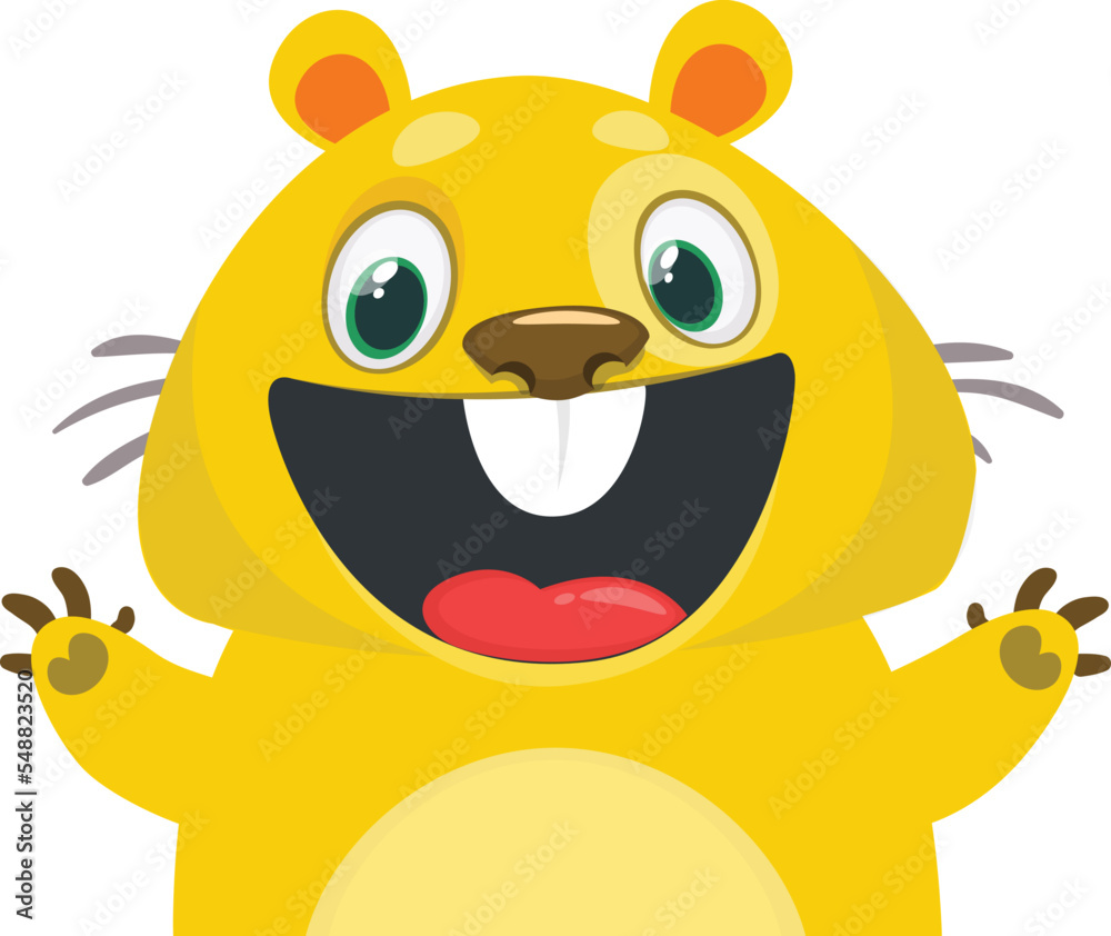 Woodchuck or chipmunk cartoon character. Forest animal vector ...