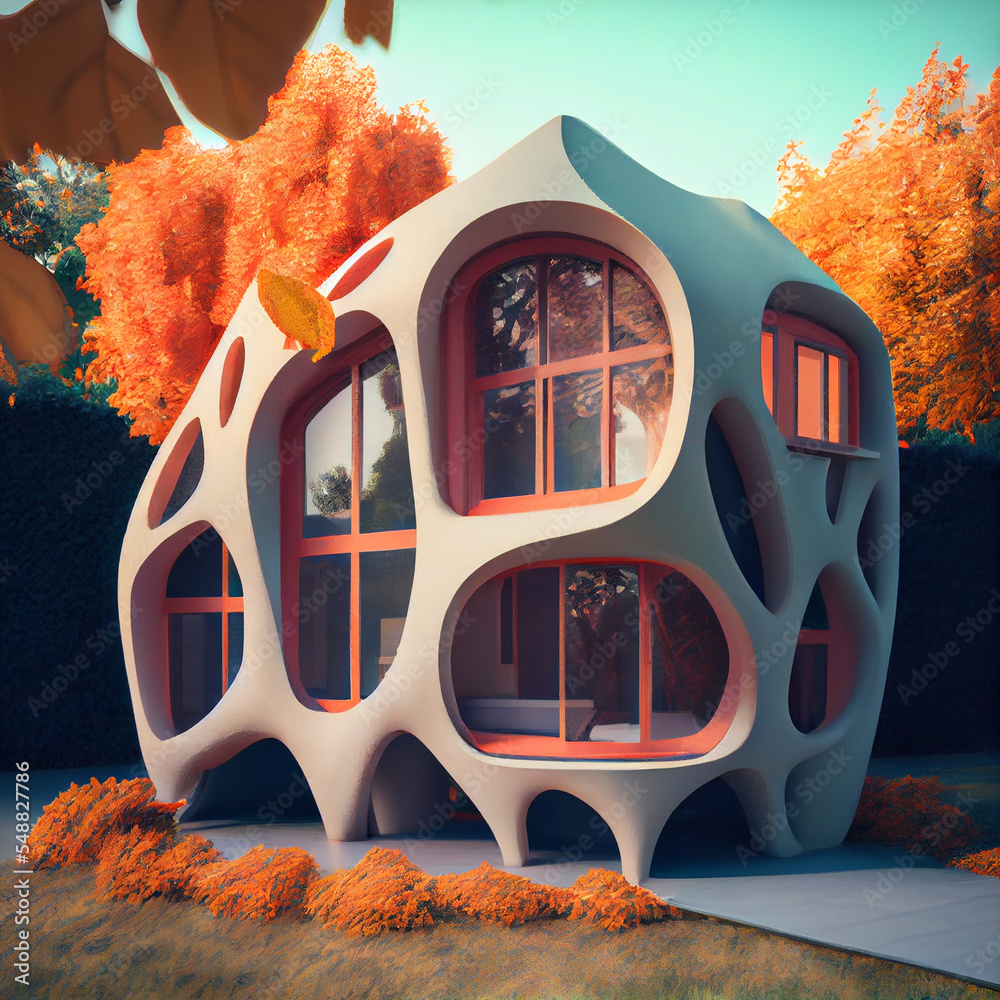 3D Printed Conceptual home of the future with bio structural curves and ...