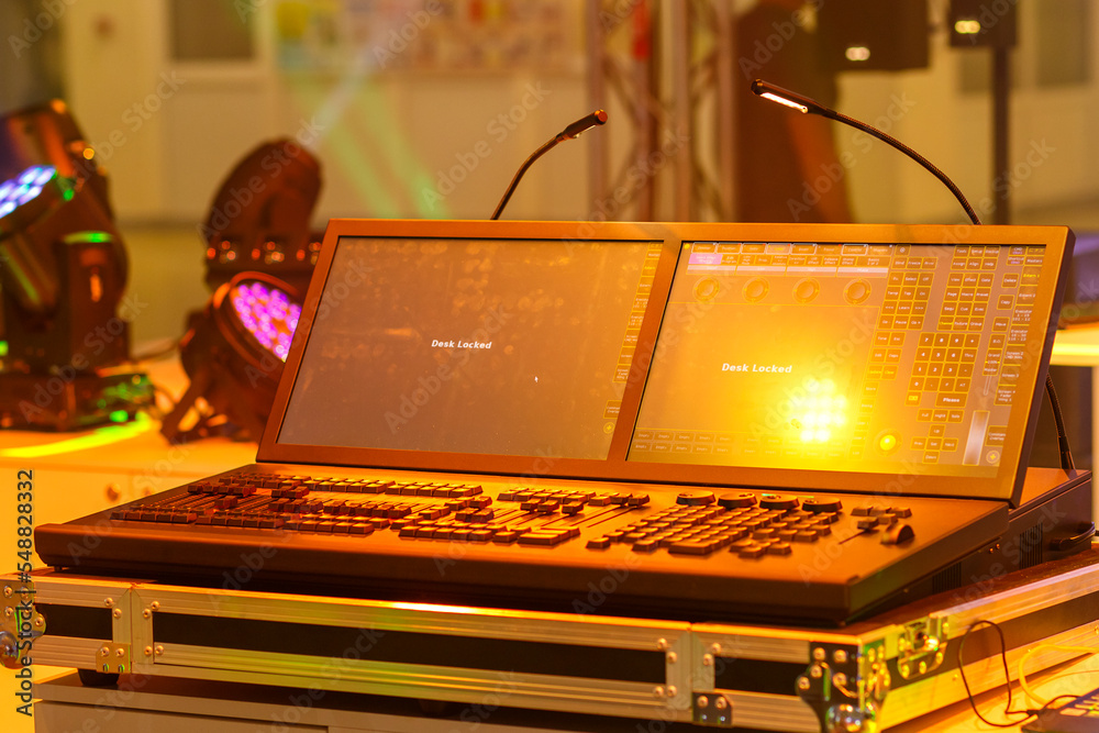Stage lighting control panel that controls spotlights. Stock Photo ...