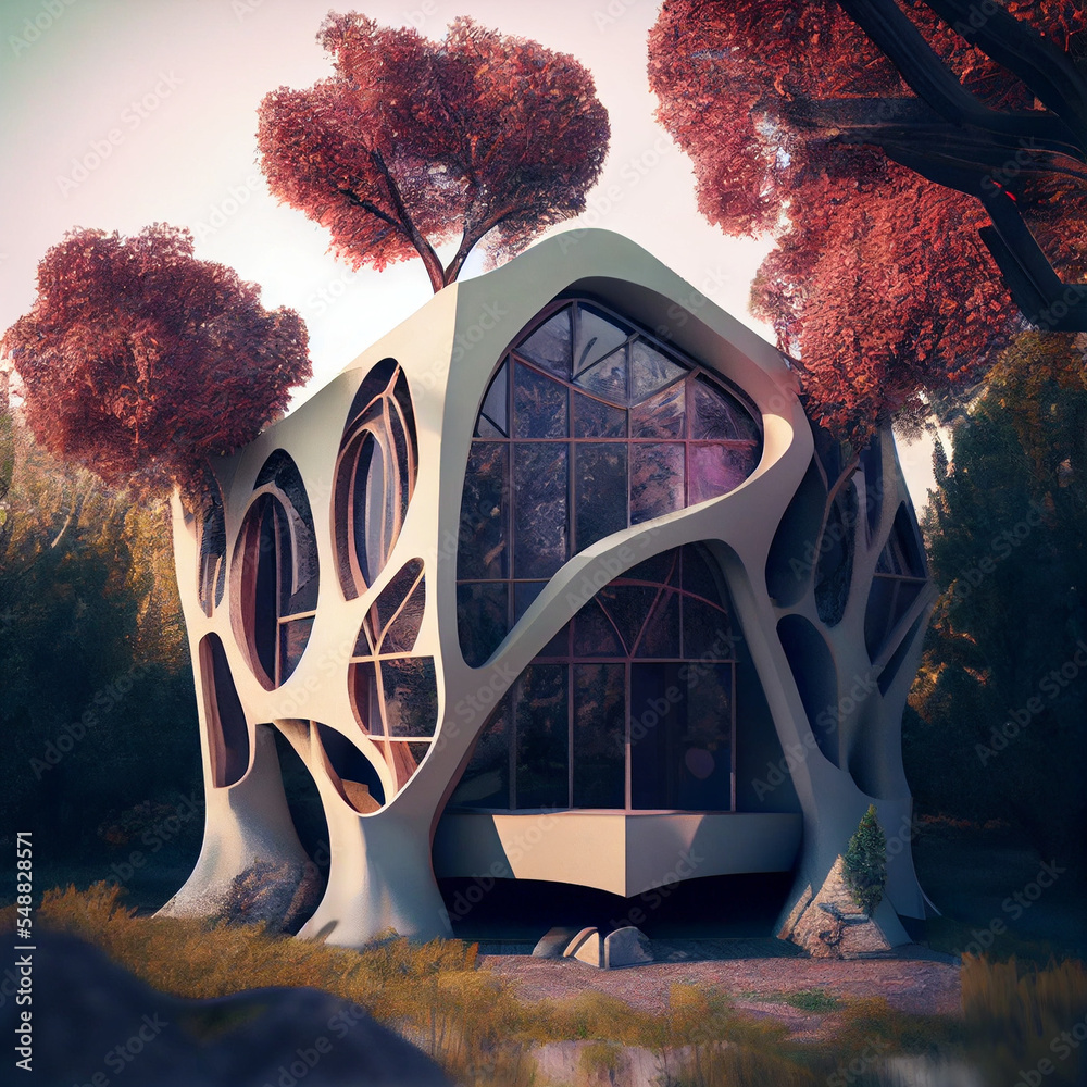 3D Printed Conceptual home of the future with bio structural curves and ...