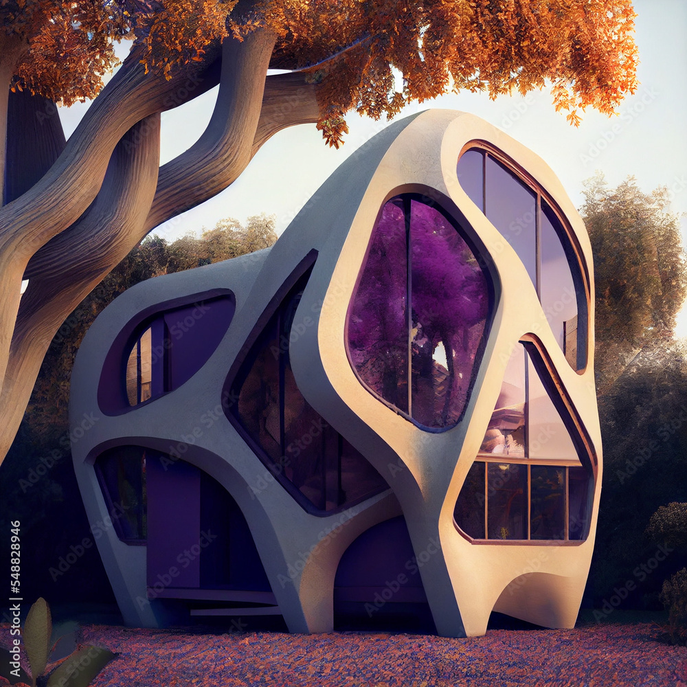 3D Printed Conceptual home of the future with bio structural curves and ...