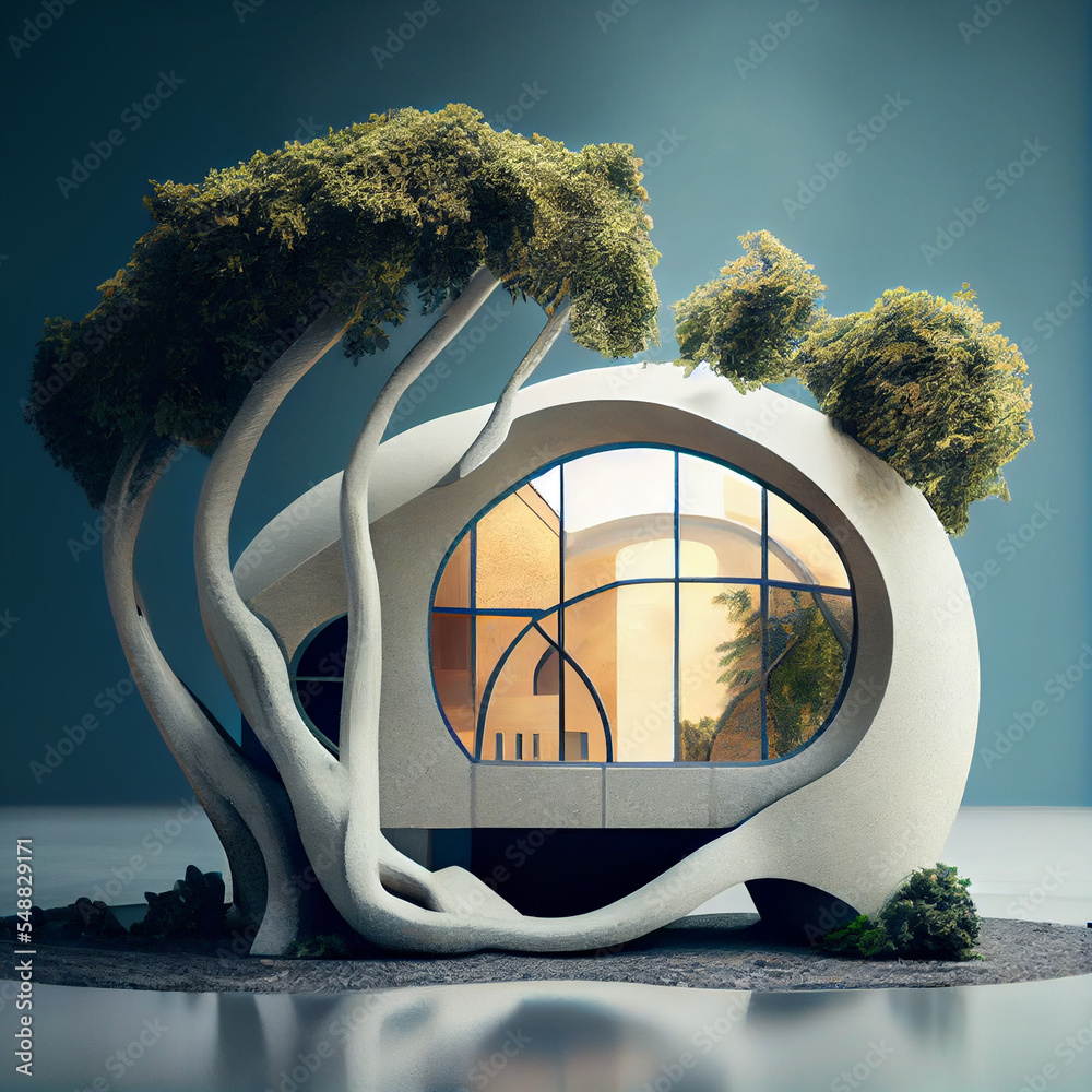 3D Printed Conceptual home of the future with bio structural curves and ...