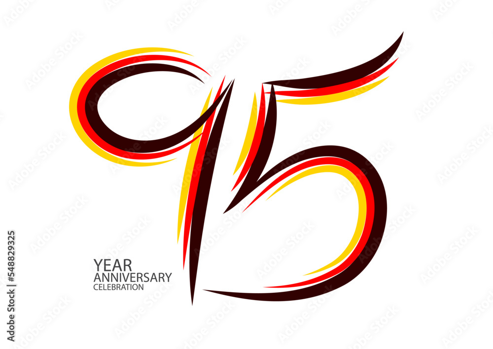 95 years anniversary celebration logotype colorful line vector, 95th ...