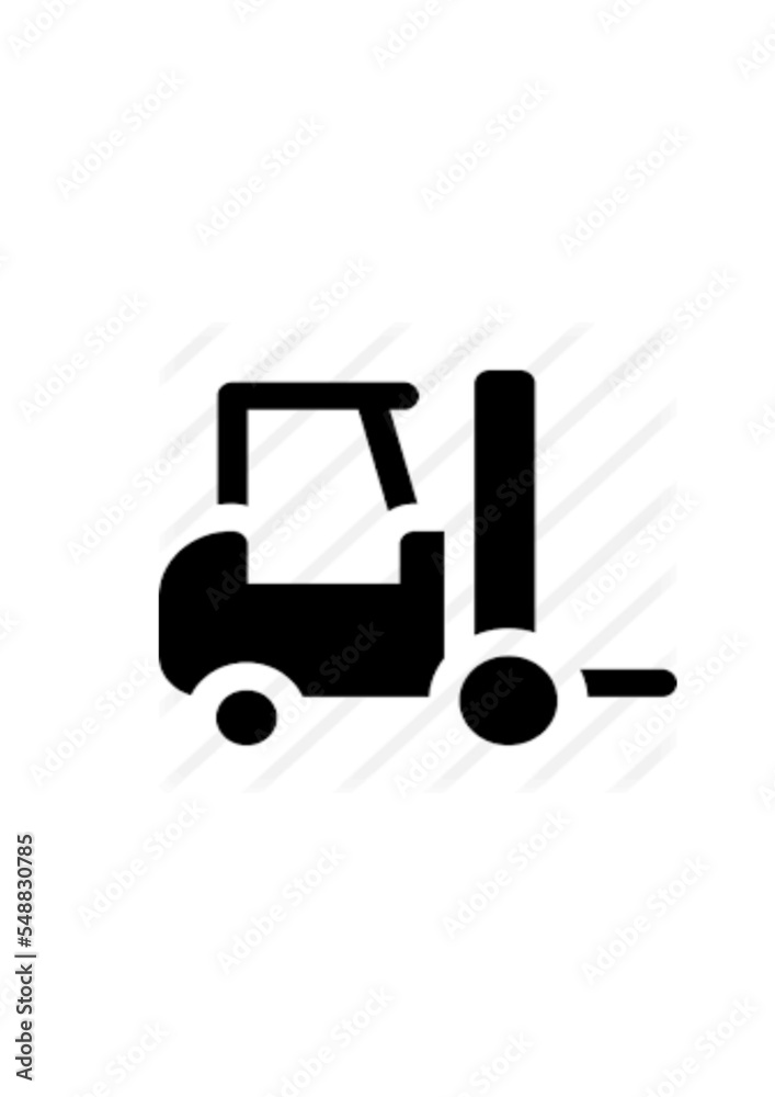 Montacargas Vector Black Dibujado Stock Vector | Adobe Stock