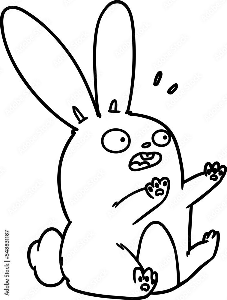 cartoon startled rabbit Stock Vector | Adobe Stock