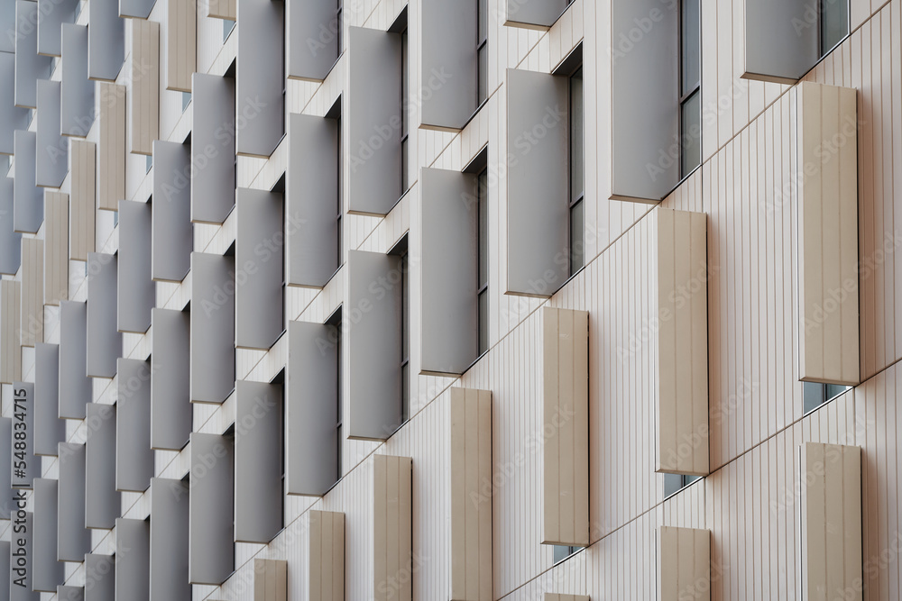 Modern and contemporary architecture with buildings of geometric ...