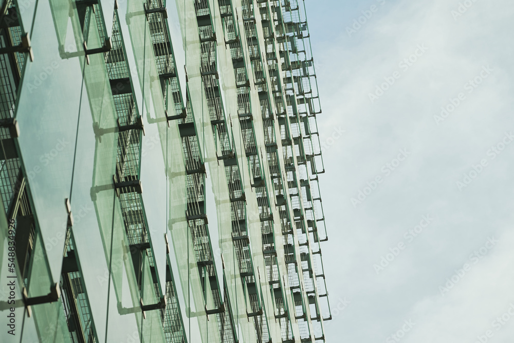 Modern and contemporary architecture with buildings of geometric ...