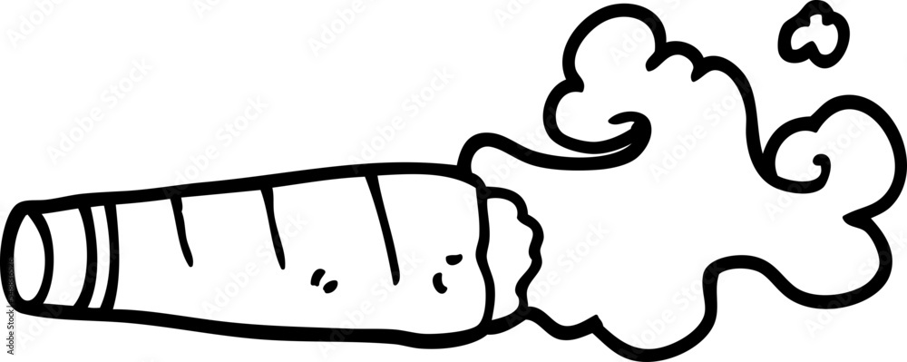 outline cartoon smoking cigar Stock Vector | Adobe Stock