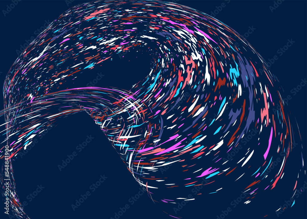 Multi-colored dust particles and debris, paint splashes, strokes are ...