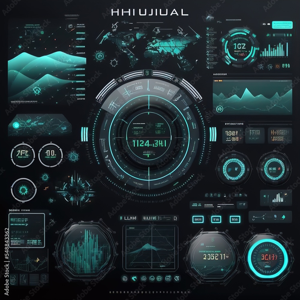 HUD elements collection for UI, UX, GUI projects. Hi-tech futuristic ...