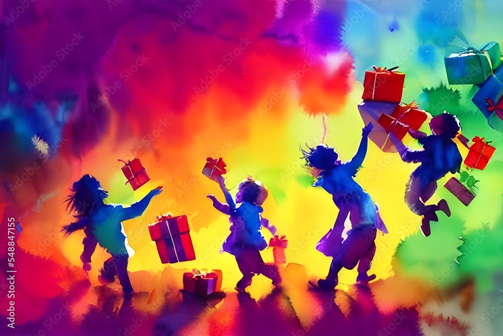 The kids are tearing through their Christmas gifts with glee. They're ...