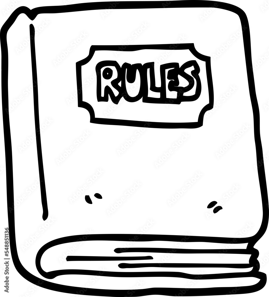 outline cartoon rule book Stock Vector | Adobe Stock