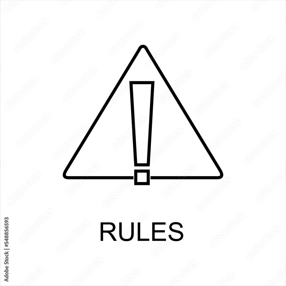 Rules linear icon. Linear design Rules symbol with thin line and ...