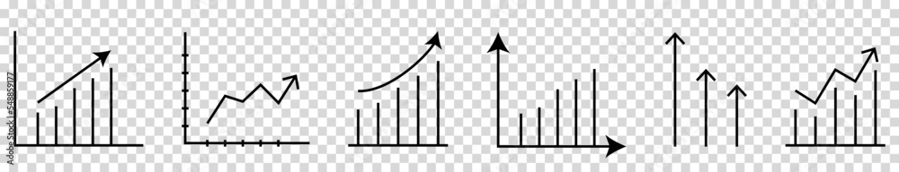 Set of line growth icons. Vector illustration isolated on transparent ...