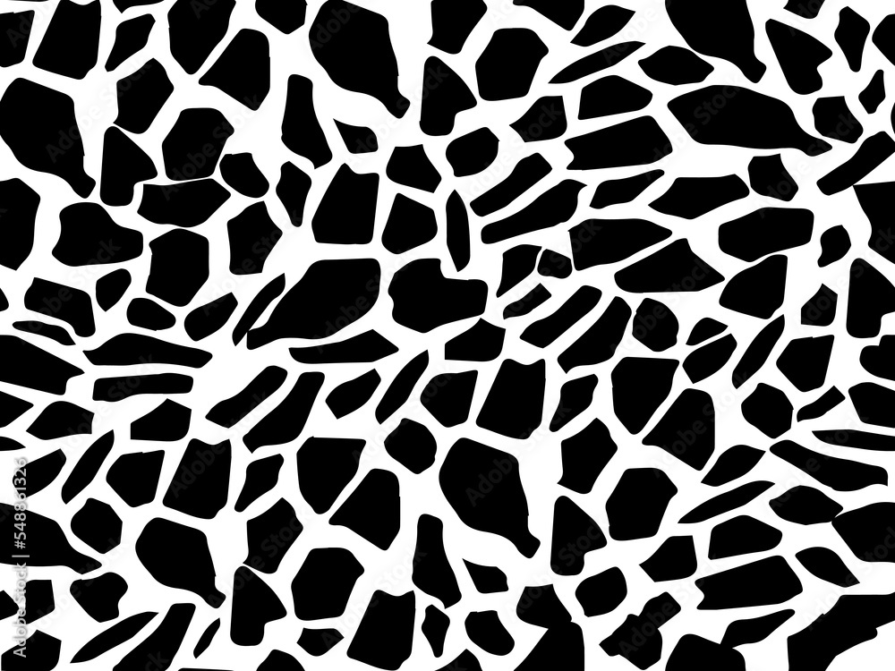 Full Seamless Leopard Pattern Texture Vector. Endless black and white ...