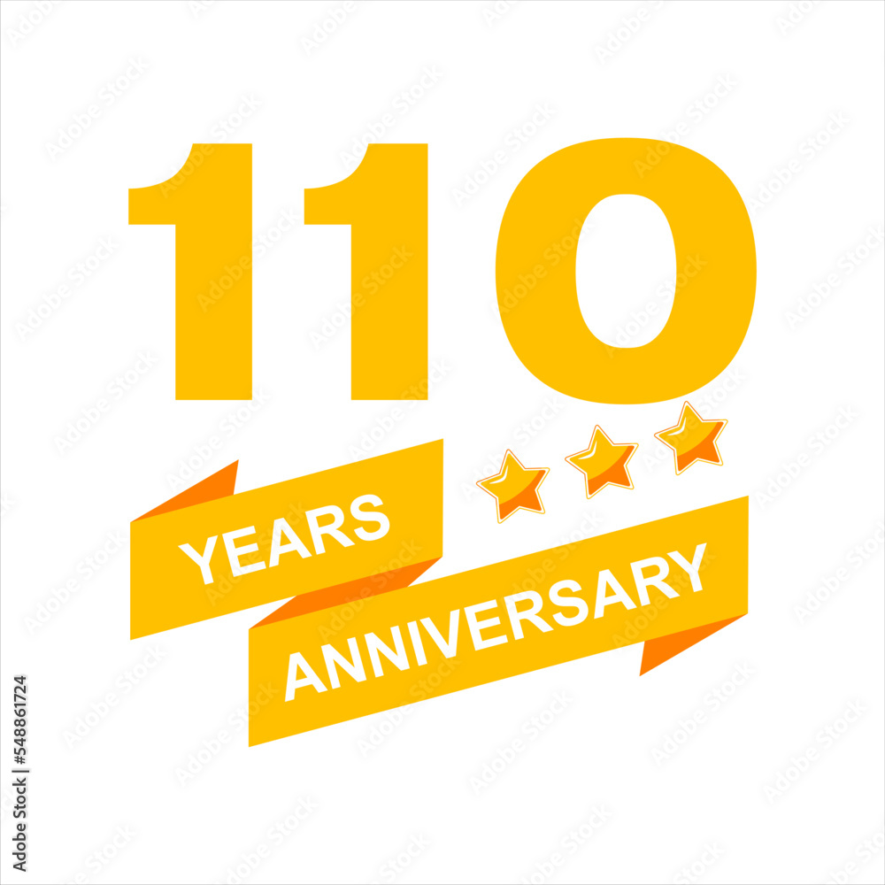 110th anniversary celebration vector template, bright creative 110th ...