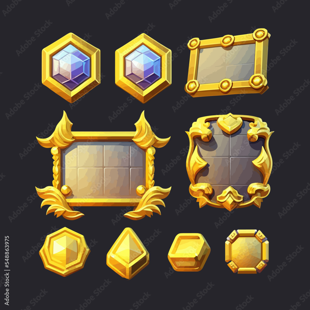 Rank frames, Ui game borders evolution frames for rpg game avatars ...