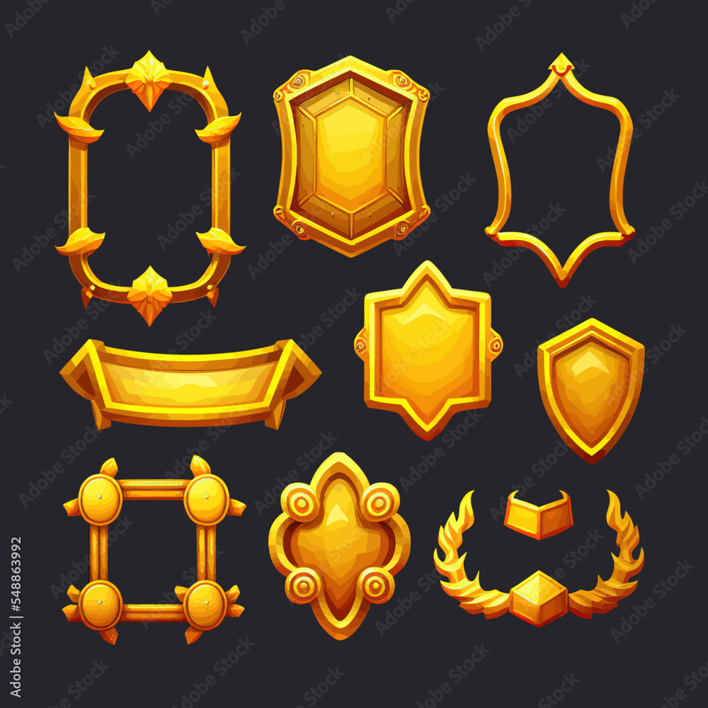 Game ui frames, gold medieval menu elements avatar UI fantasy gold ... Game ui frames, gold medieval menu elements avatar UI fantasy gold ...