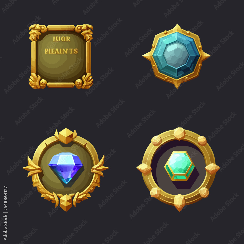 Rank frames, Ui game borders evolution frames for rpg game avatars ...