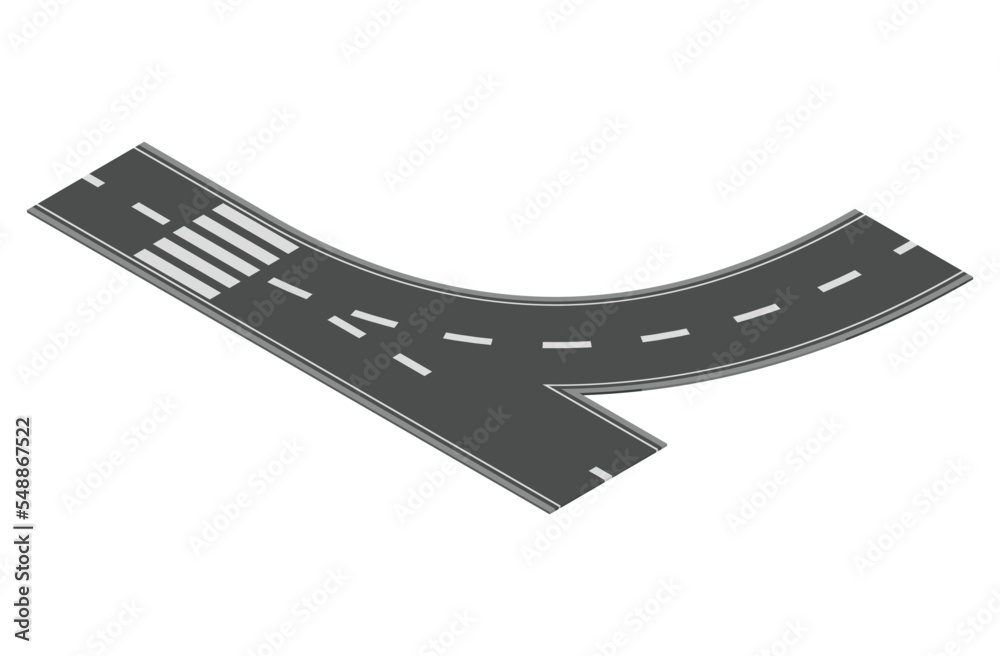 Isometric road element for highway city street map traffic creation ...