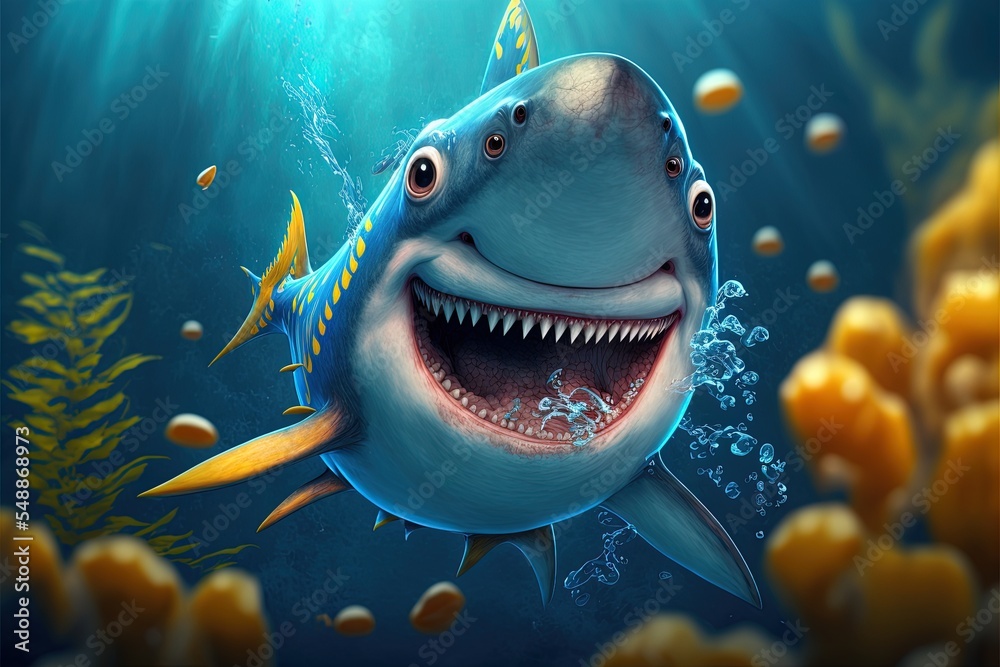 Baby Shark In Cartoon Style Stock Illustration | Adobe Stock