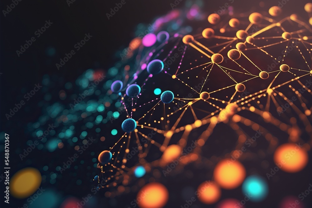 Abstract dots and lines digital data connection concept background ...