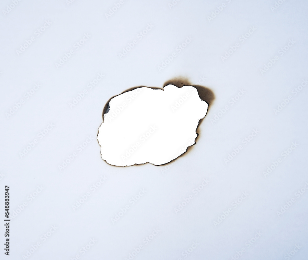 Burnt paper frame for frame texture overlay. damaged white paper with ...