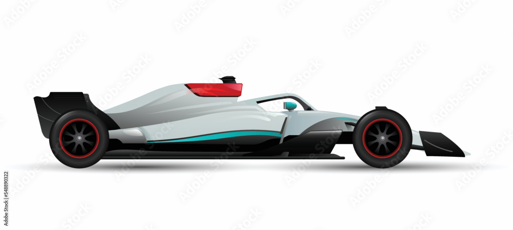 Vecteur Stock race single side view seater F1 3d car icon transport jet ...