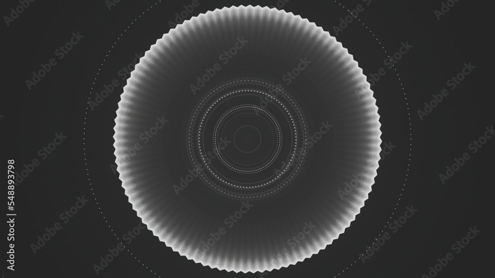Flashing rings in musical rhythm. Motion. Centralized circles blink and ...