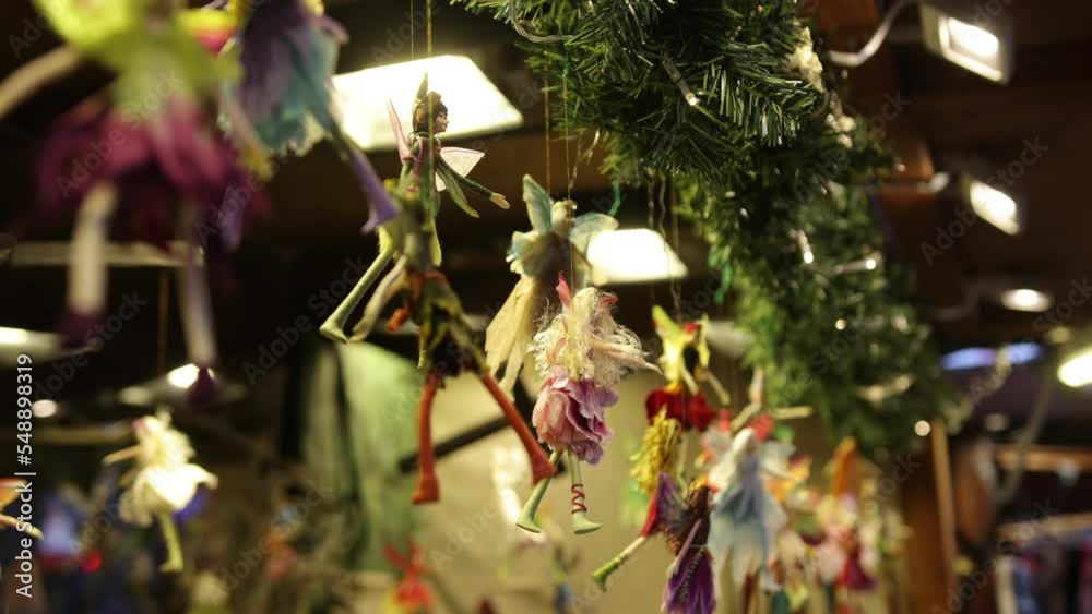 Vídeo do Stock: Doll hanging, fairy doll, vintage. Fairyland fairy ...