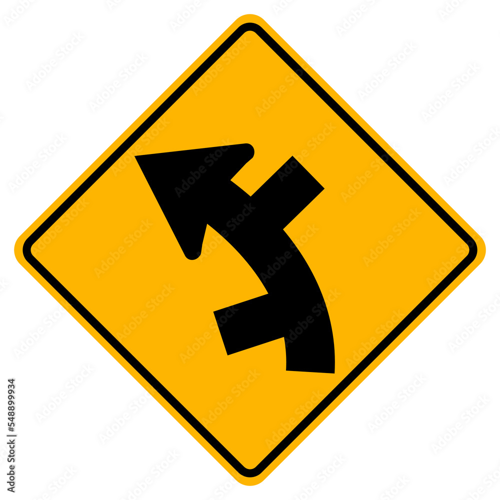 Successive Side Road Junction Left Symbol Sign, Vector Illustration ...