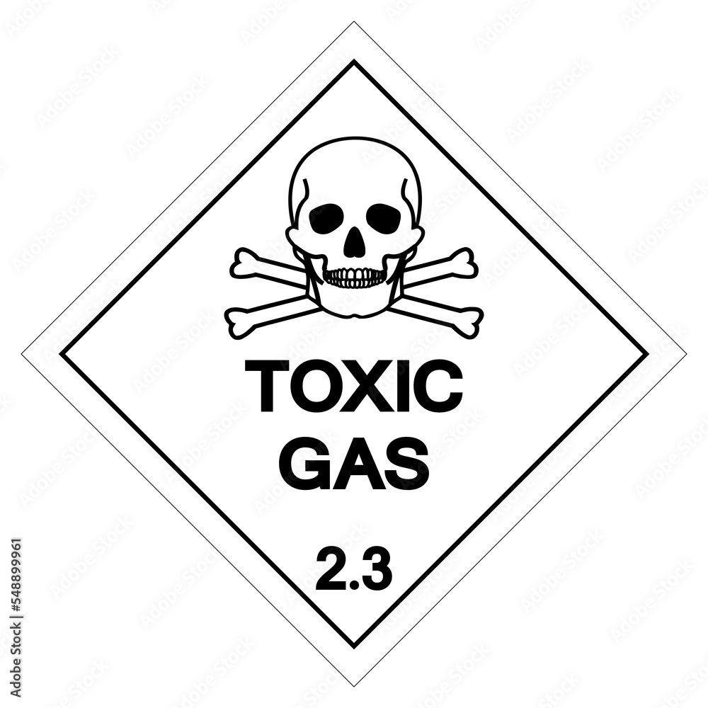 Toxic Gas 2.3 Label Symbol Sign ,Vector Illustration, Isolate On White ...
