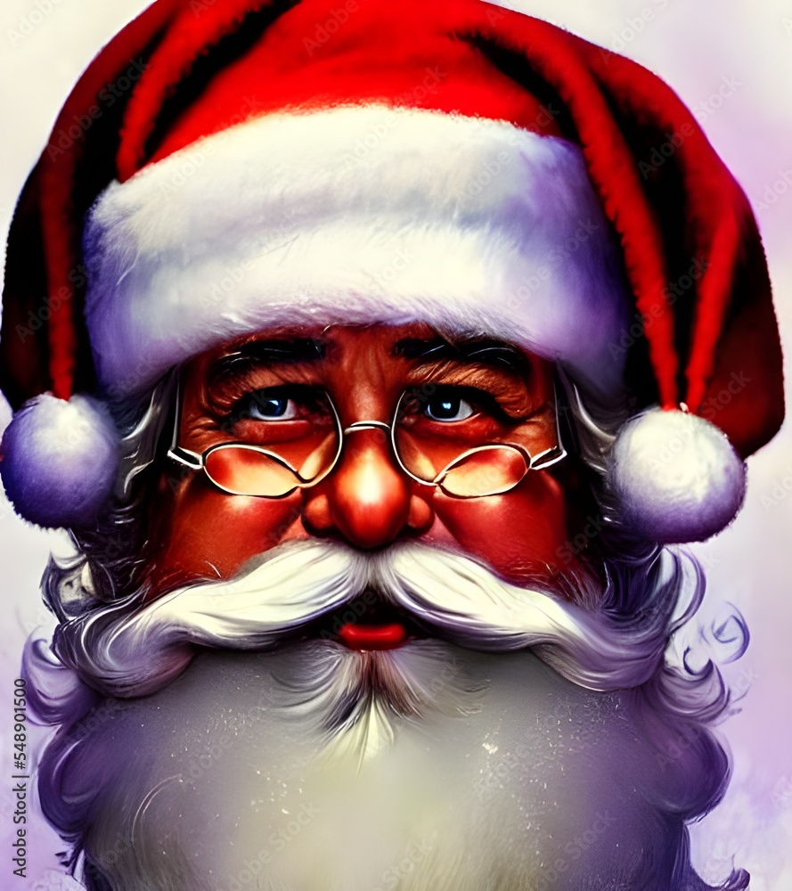 Poster, Foto A plump, jolly man in a red suit smiles down at the viewer ...