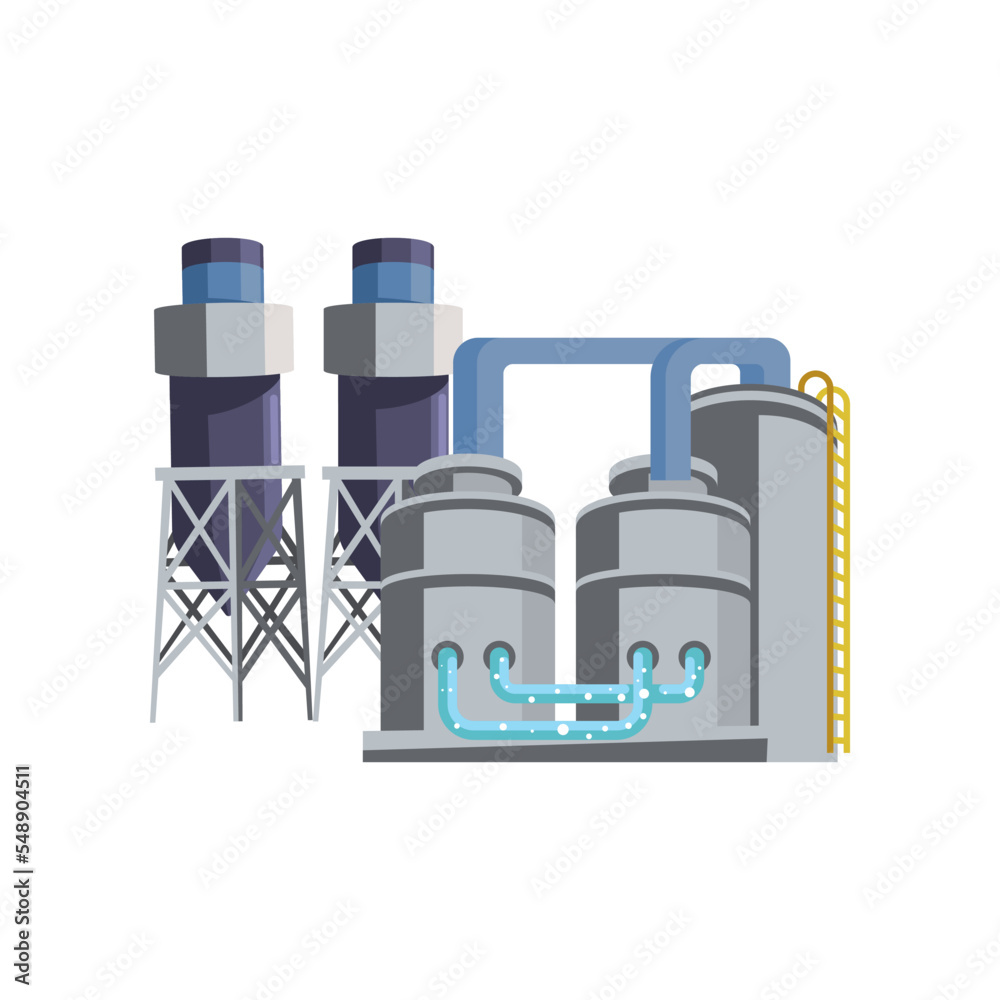 Plant tanks for water purification process illustration. Water tanks ...