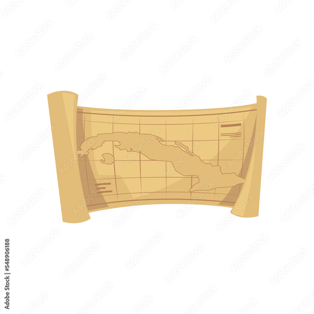 Paper map cartoon illustration. Map. Geography concept Stock Vector ...