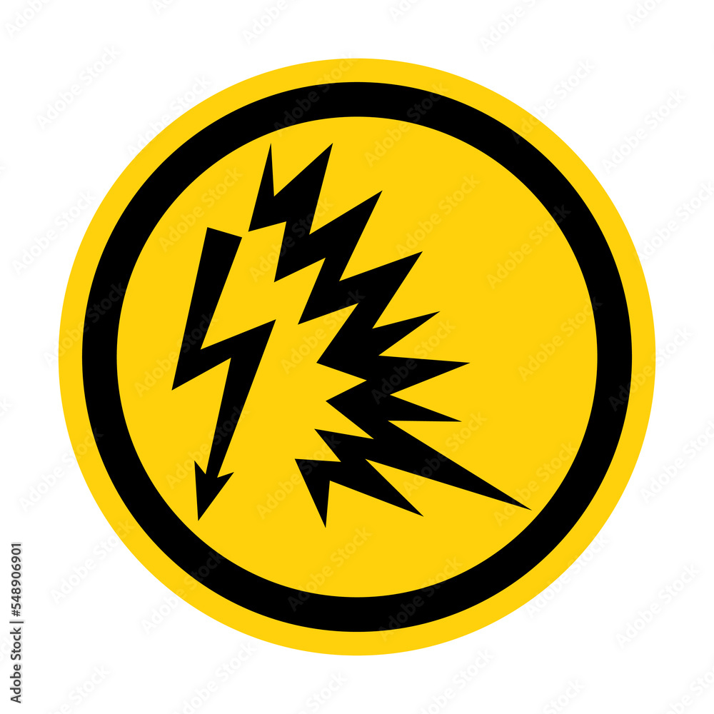 Warning Sign Arc Flash Symbol on white background Stock Vector | Adobe ...