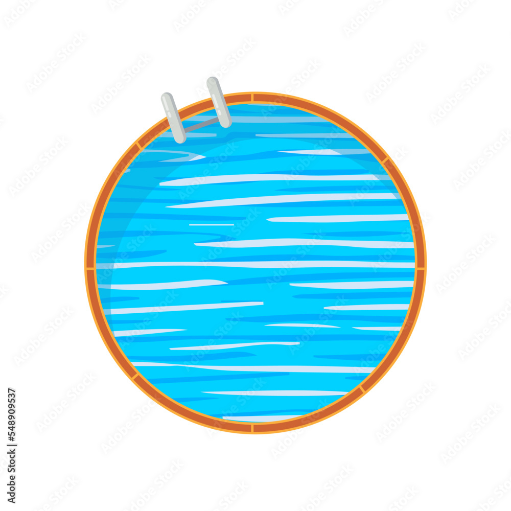 Round swimming pool vector illustration. Top view of swimming pools ...
