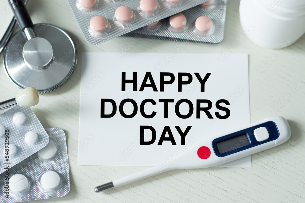 Happy Doctors Day wording with stethoscope. Medical concept Stock Photo ...
