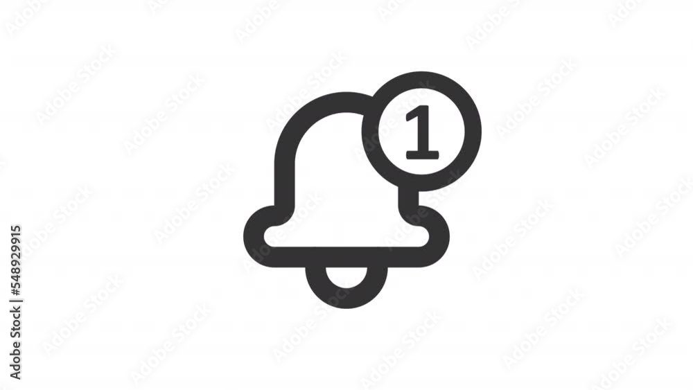 Animated new message line ui icon. Notification. Seamless loop HD video ...