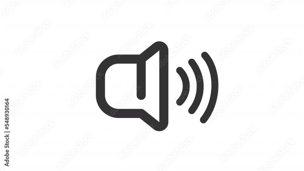 Animated high volume line ui icon. Sound loudness level. Seamless loop ...