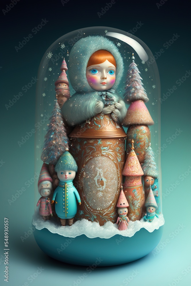 Russian nesting doll illustration generated with Artificial ...